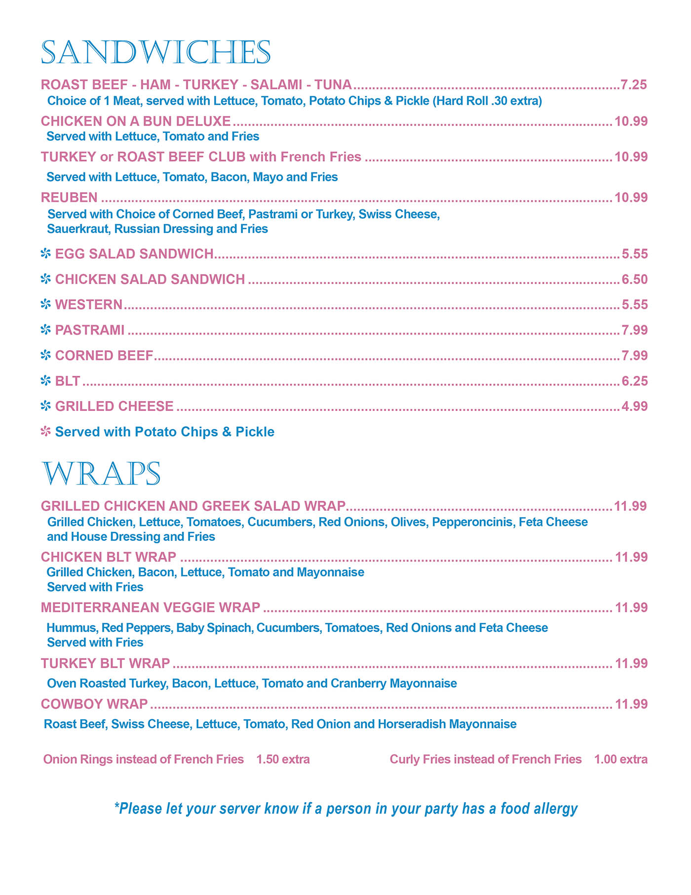 Menu – Jimmy D's Pizza Royal & Restaurant