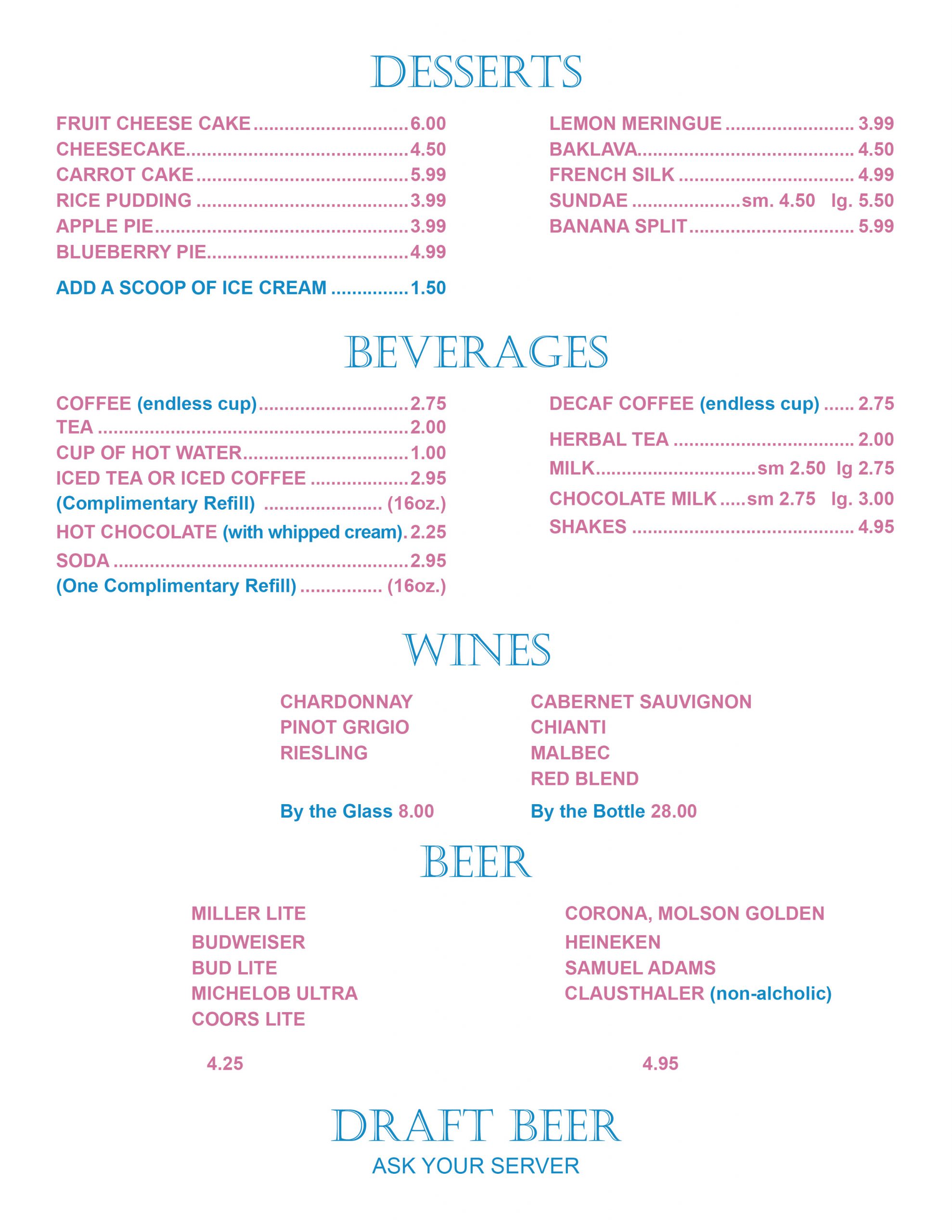 Menu – Jimmy D's Pizza Royal & Restaurant