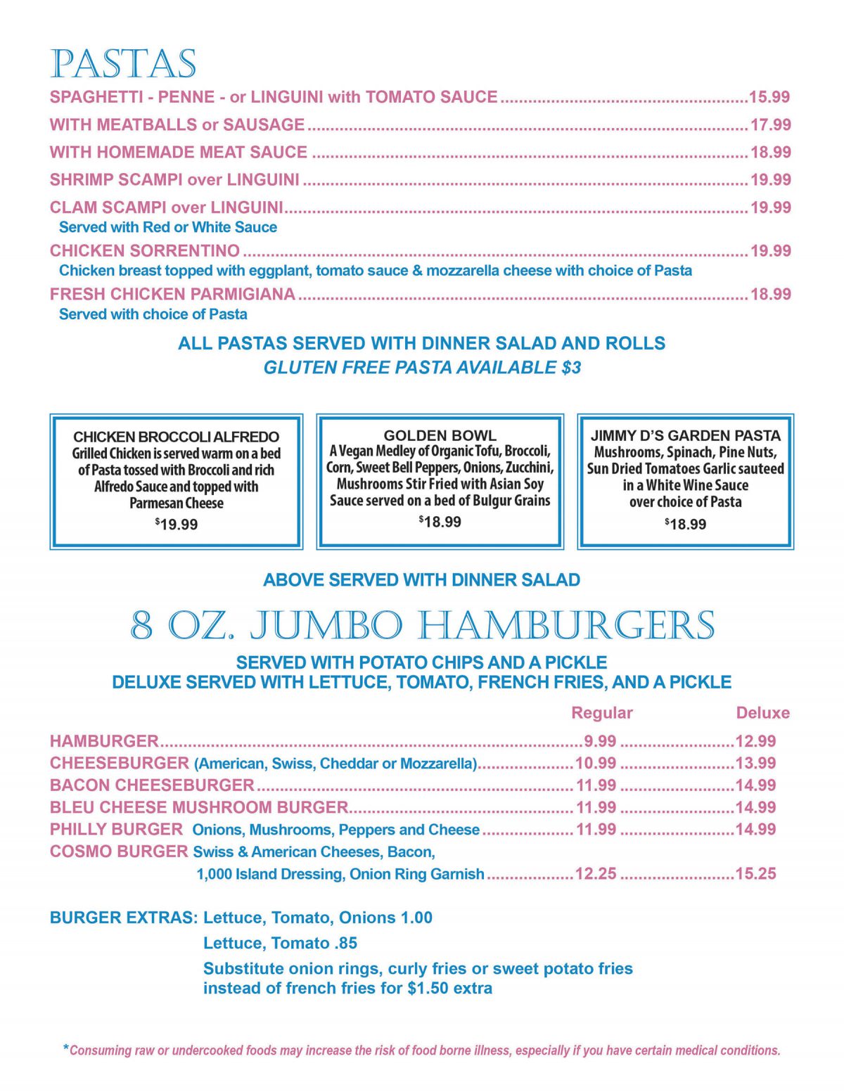 Menu – Jimmy D's Pizza Royal & Restaurant