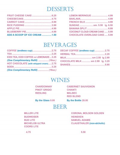 Menu – Jimmy D's Pizza Royal & Restaurant