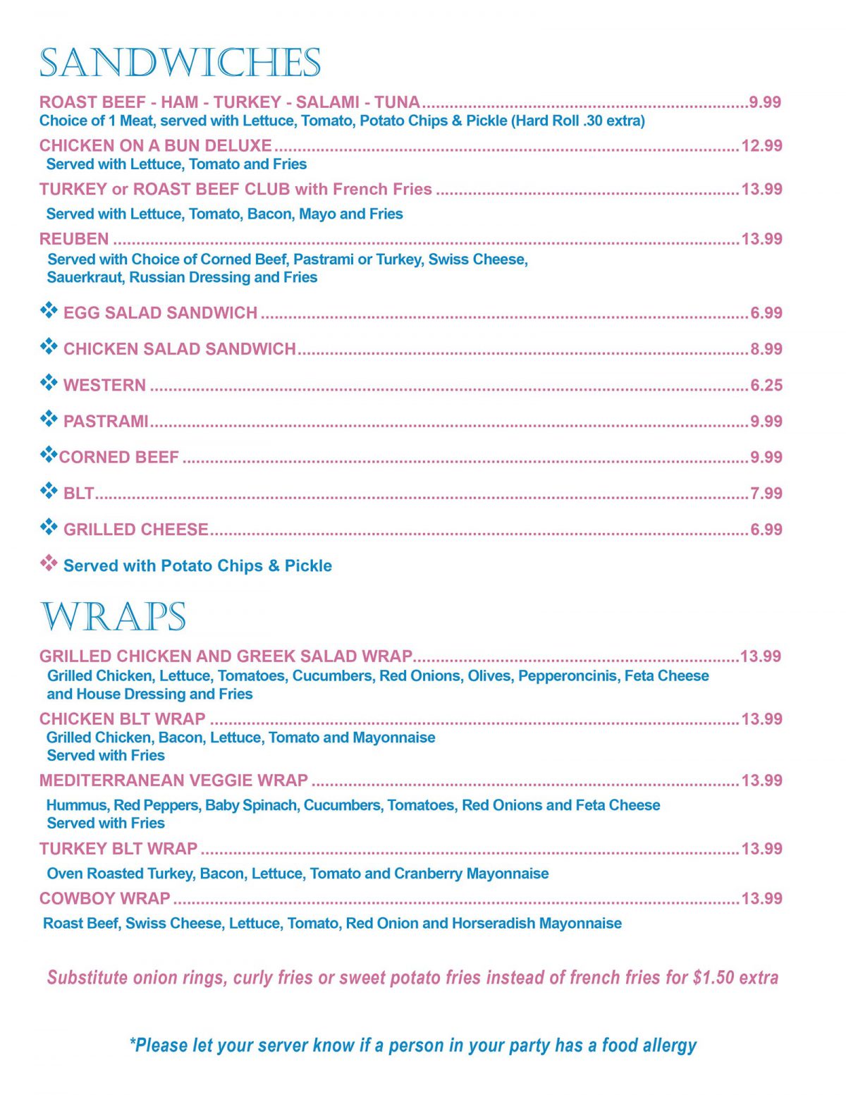 Menu – Jimmy D's Pizza Royal & Restaurant
